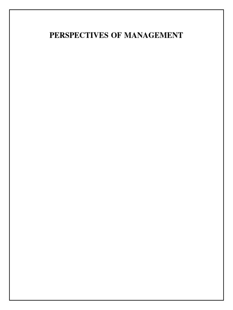 Notes For Perspective Management | PDF | Business