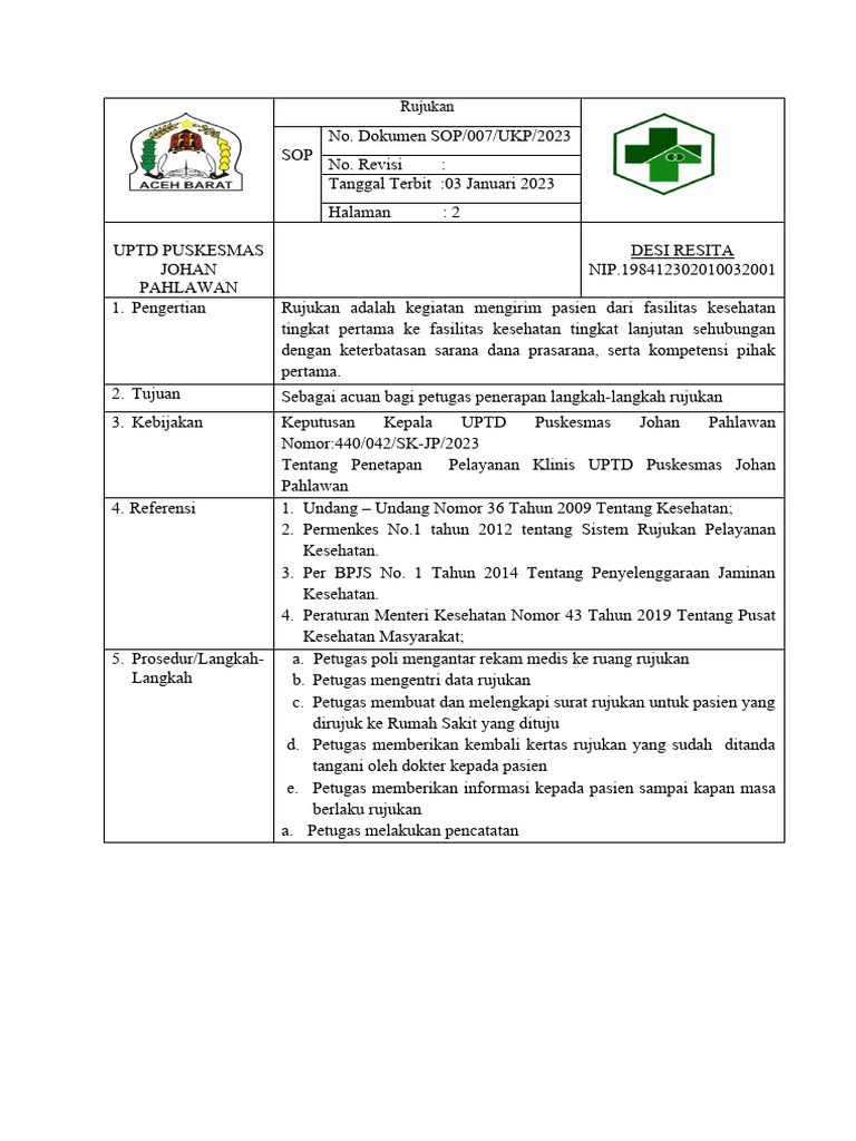 SOP Rujukan | PDF | Sains & Matematika