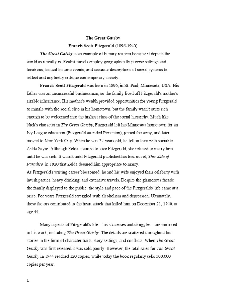 The Great Gatsby Students' Edition | PDF | The Great Gatsby | F. Scott ...