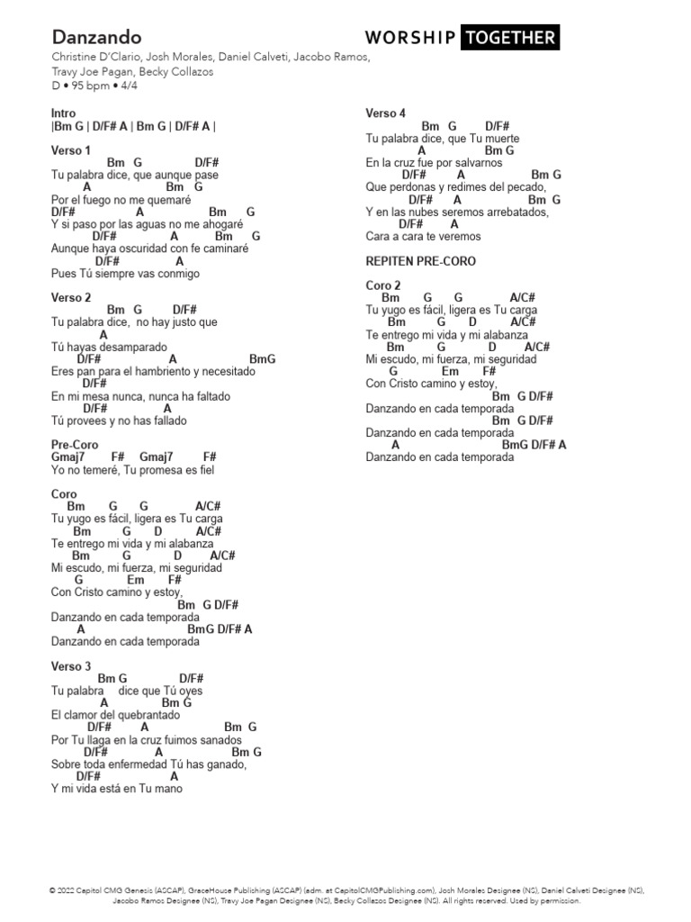 Danzando Gateway Worship Espanol CC | PDF