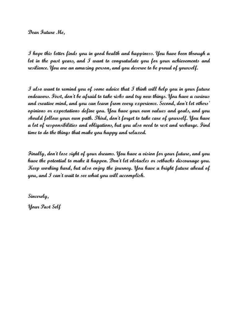 Dear Future Me | PDF
