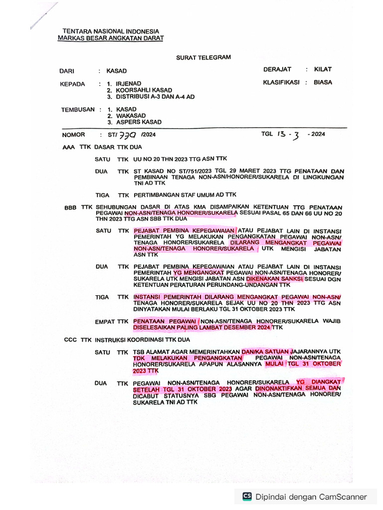 Larangan Angkat Non ASN TKS | PDF