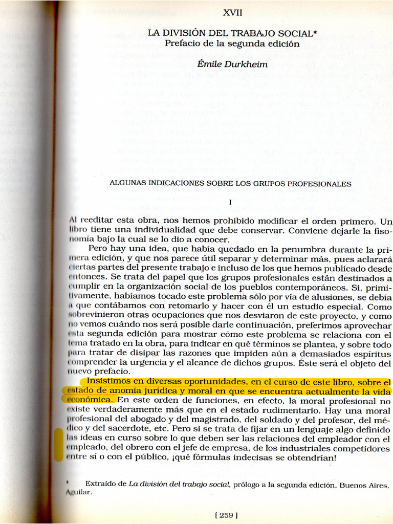 Und LA DIVISIÓN DEL TRABAJO SOCIAL Prefacio de La Segunda Edición ...