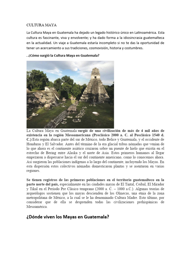 CULTURA MAYA | PDF | Civilización maya | Maíz