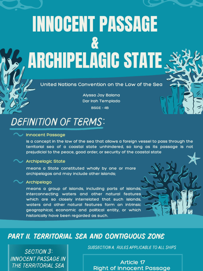 Group 5 Innocent Passage and Archipelagic States | PDF | Territorial ...