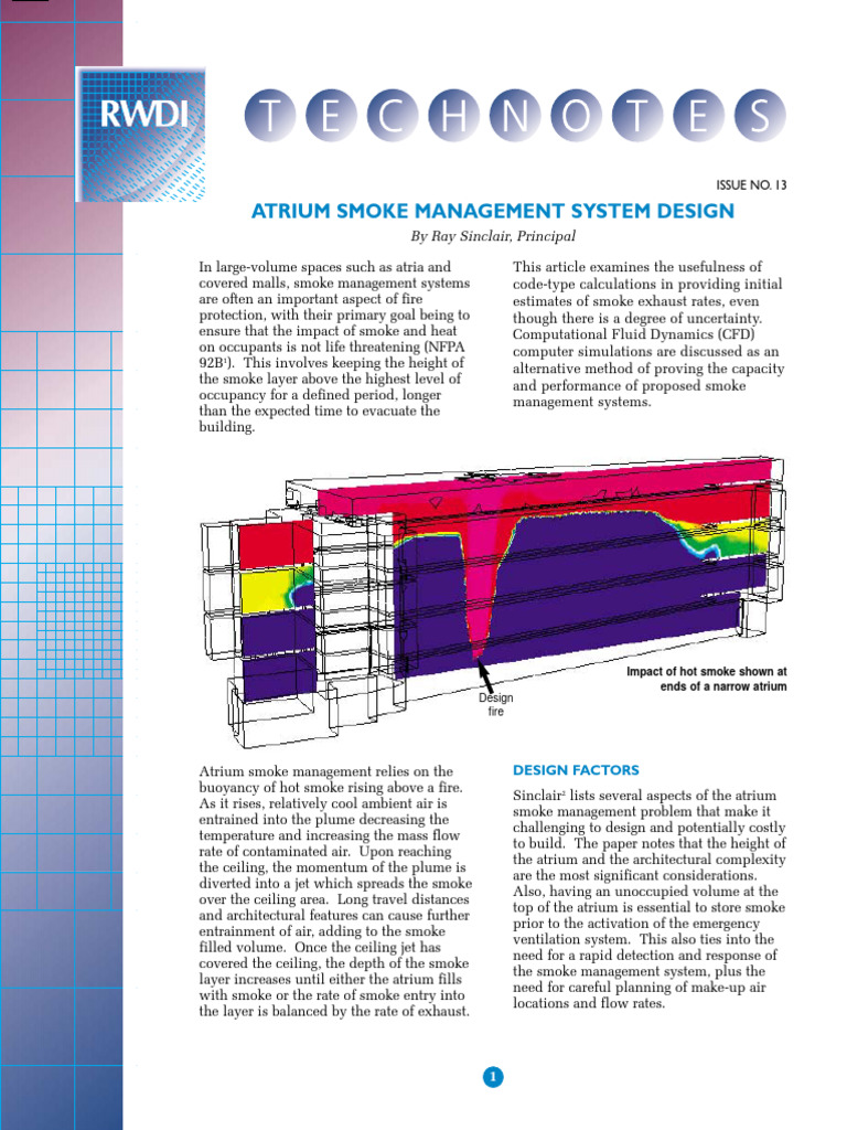 Atrium Smoke Management System Design | PDF | Computational Fluid ...