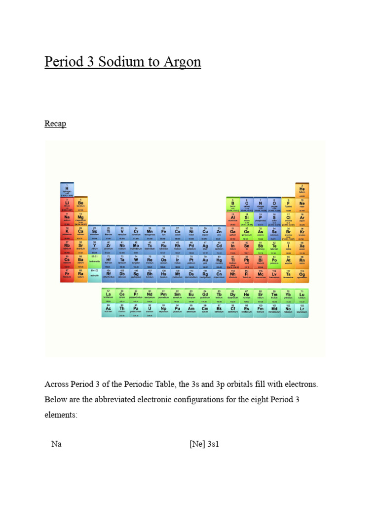 Period 3 Element Properties & Reactions | PDF | Chlorine | Magnesium