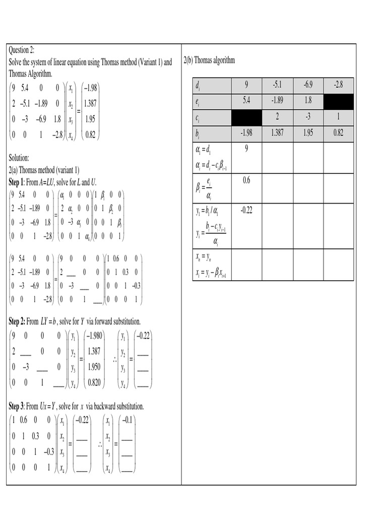 Tutorial3 Thomas Gaussseidel Pdf Algorithms And Data Structures Computer Programming