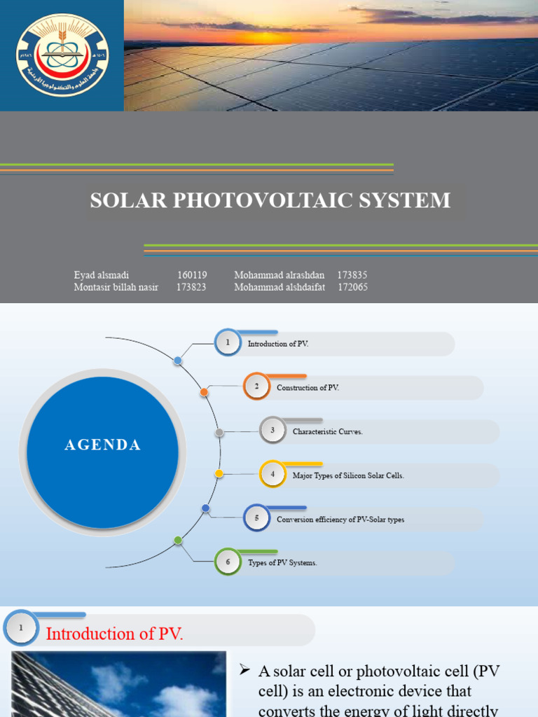 PV Presentation | PDF | Photovoltaics | Solar Cell