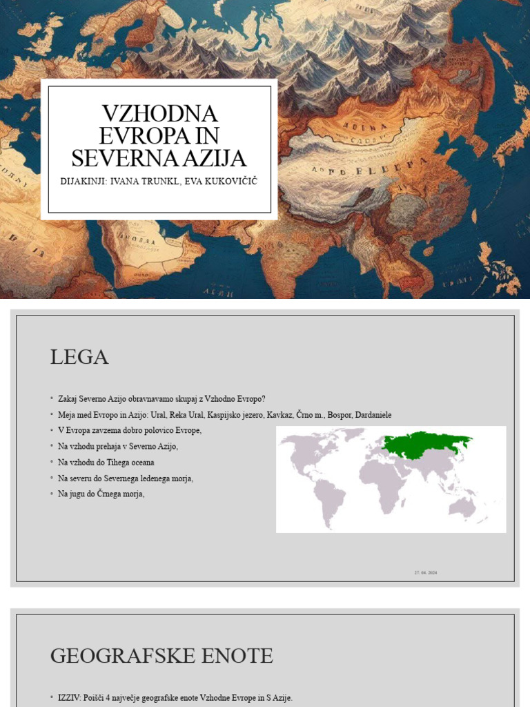 Vzhodna Evropa in Severna Azija (1) OŠ | PDF