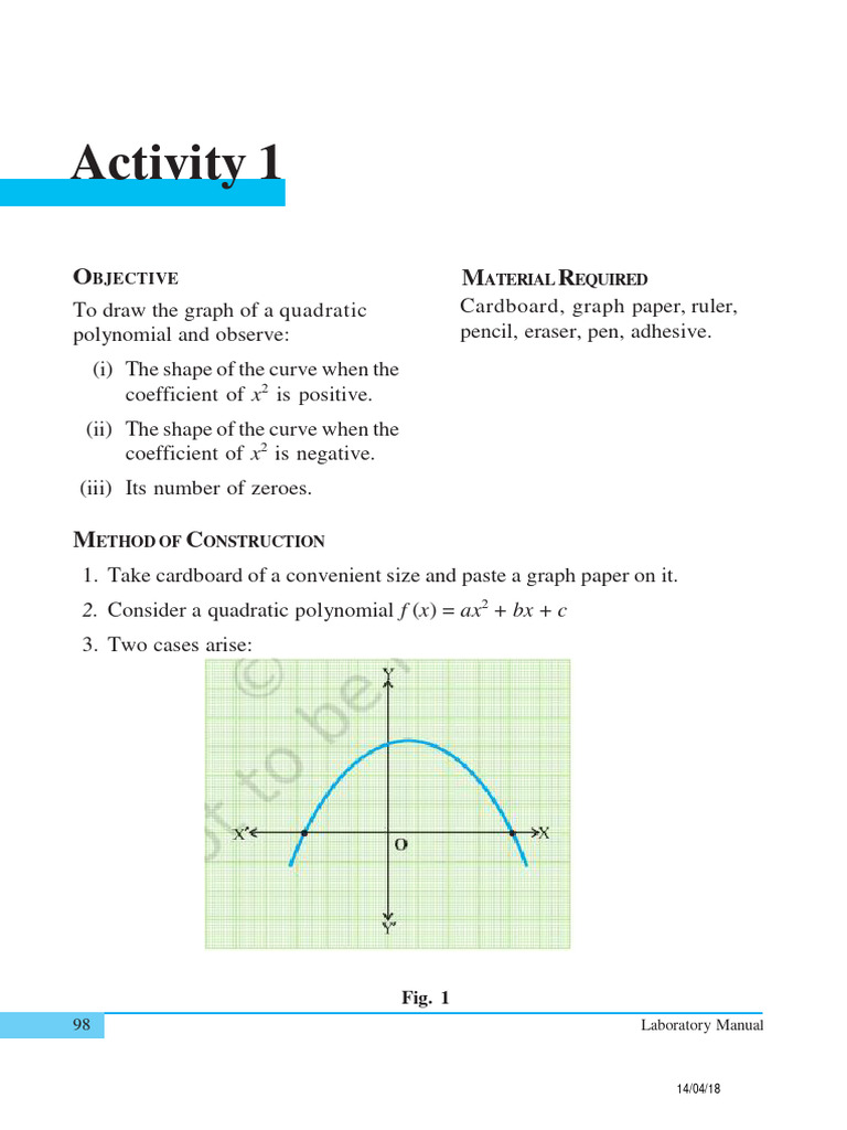 math activity 1 | PDF | Quadratic Equation | Mathematics Of Computing