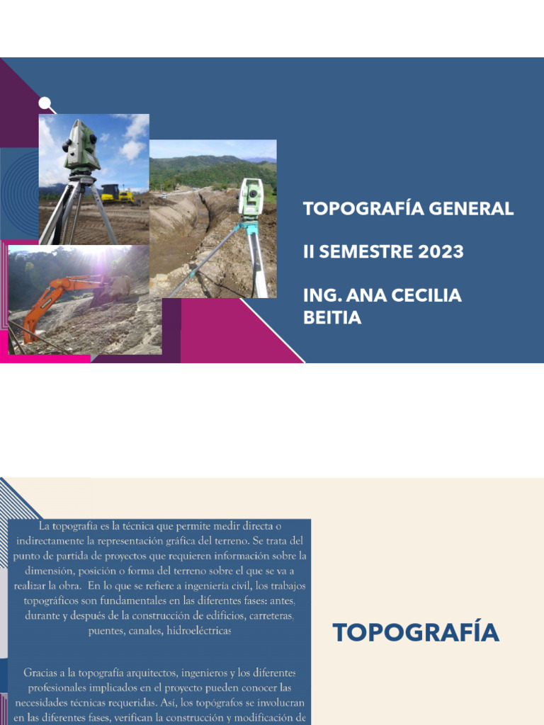 Diapositivas Semana 2 - Topografia General | PDF | Topografía | Ciencias de la Tierra
