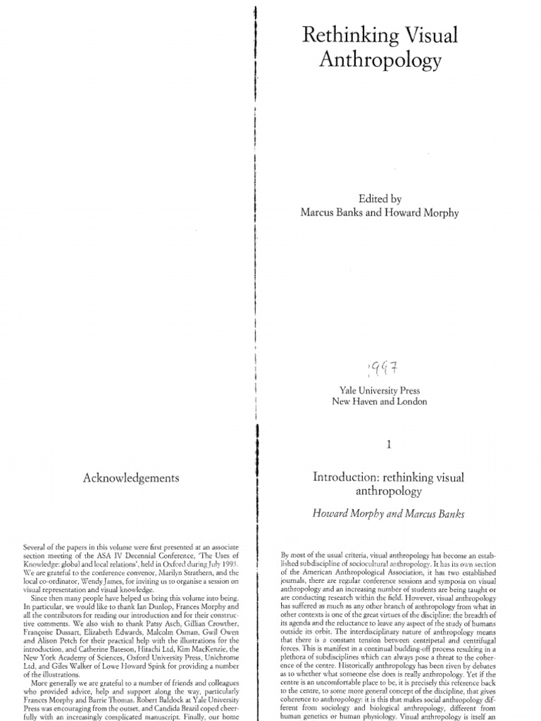 Banks Morphy Rethinking Visual Anthropology | Download Free PDF ...