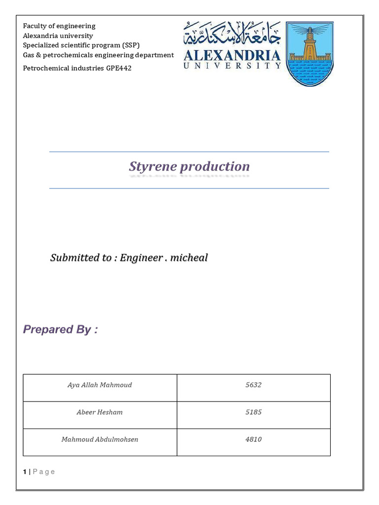 Styrene: Production, Uses, and Market Insights | PDF | Polystyrene ...