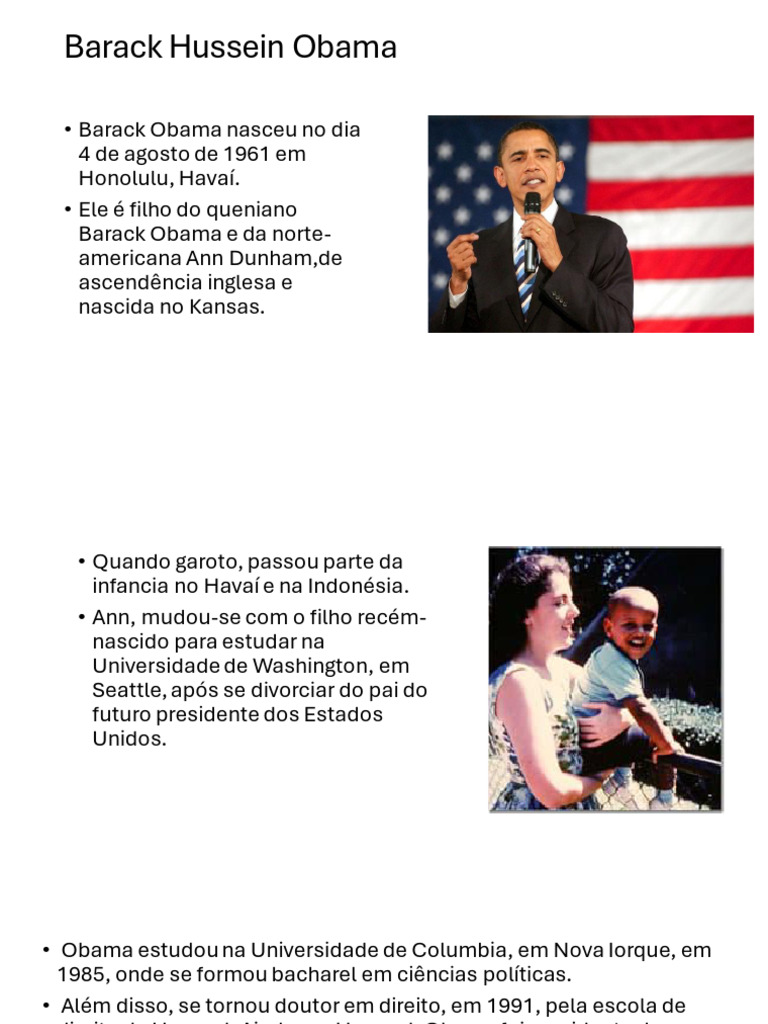 Biografia de Barack Obama: Vida e Carreira | PDF | Política