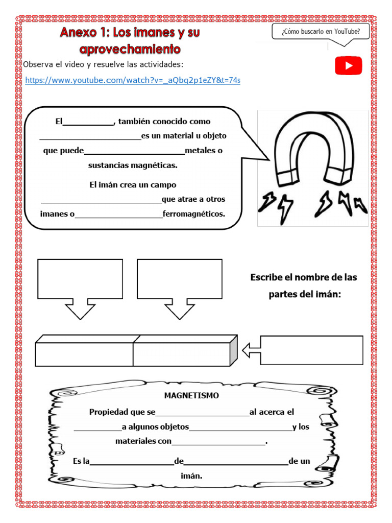 Actividades sobre el Magnetismo para Niños | PDF | Imán | Magnetismo