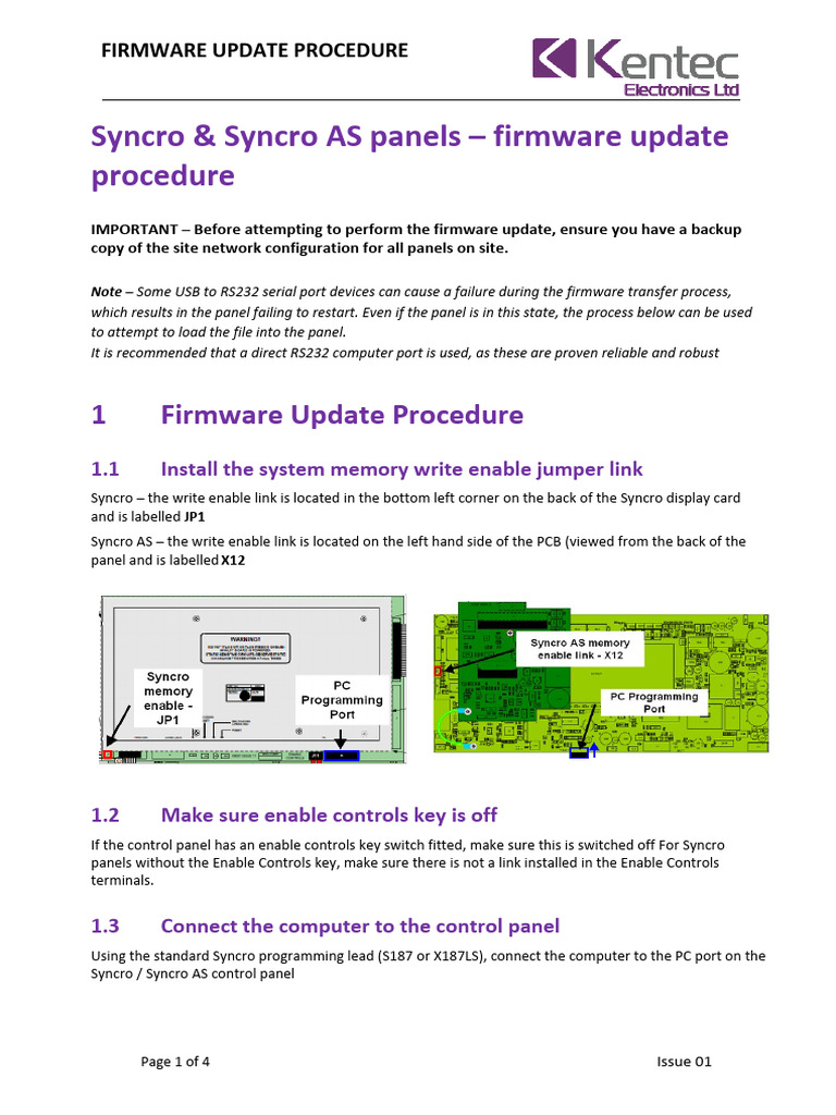 Syncro Panel Firmware Guide | PDF | Booting | Computer Science