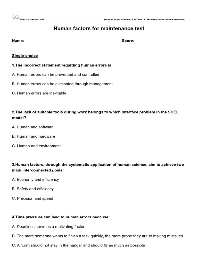 Human factors for maintenance | PDF | Human Factors And Ergonomics | Workload
