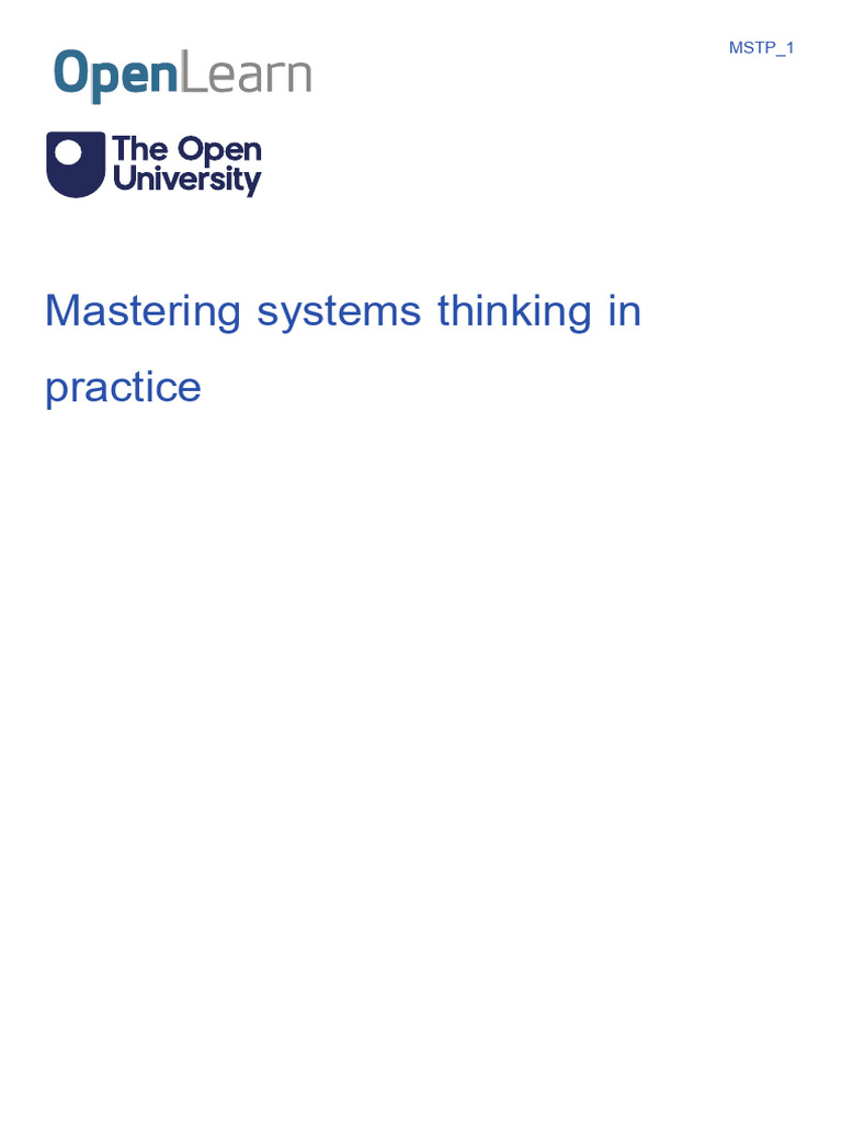 Mastering Systems Thinking in Practice Printable | PDF | Experience | Thought