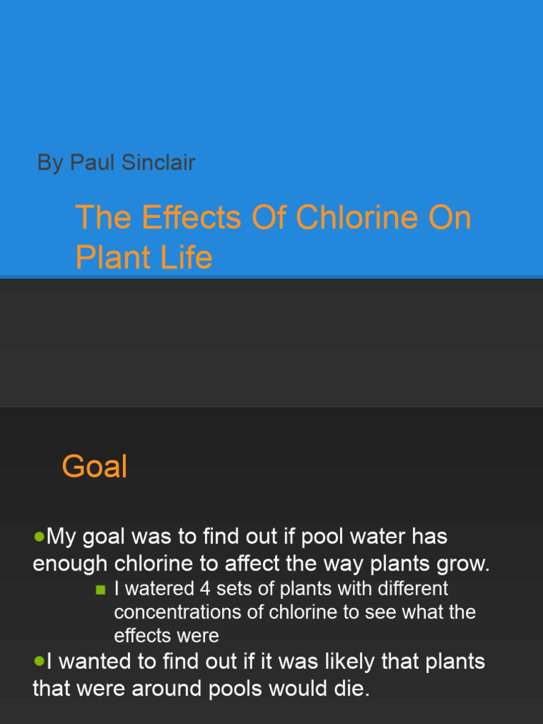 The Effects of Chlorine On Plant Life | PDF | Bleach | Chlorine