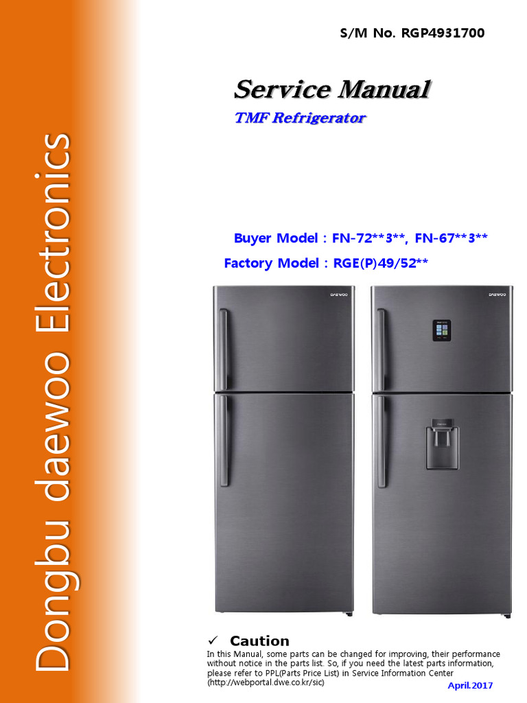 TMF Refrigerator Service Manual | PDF | Refrigerator | Electronics