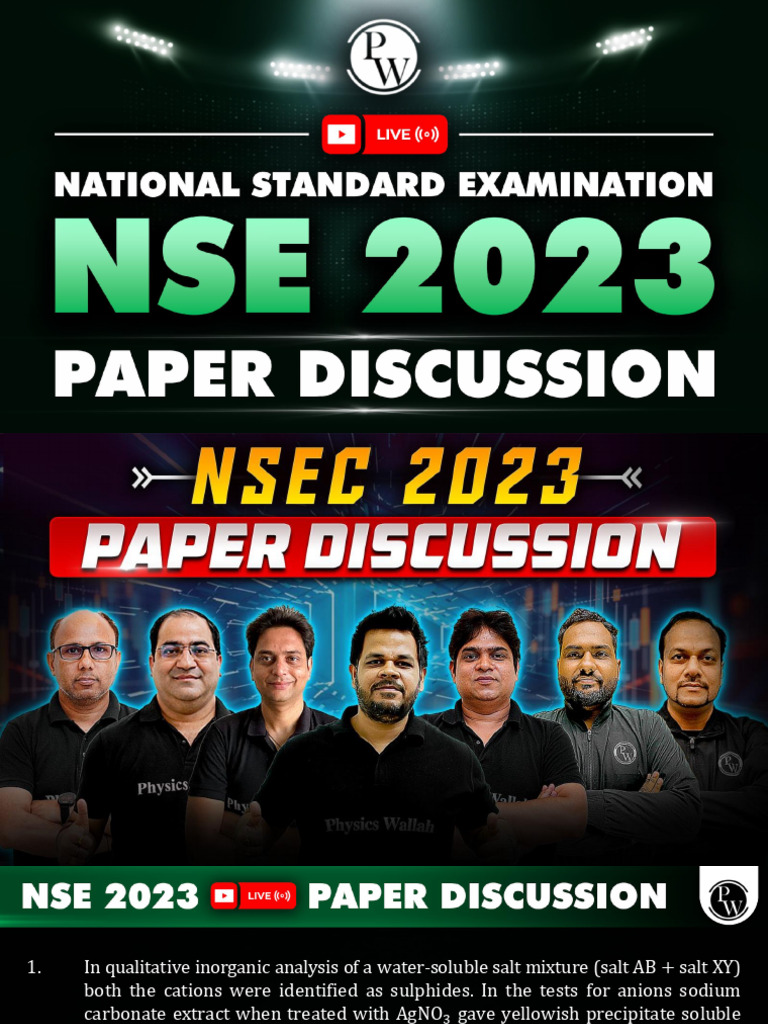 Nsec Paper Discussion Notes | PDF | Salt (Chemistry) | Nitric Acid