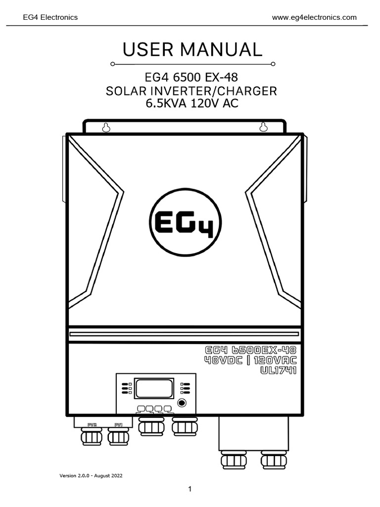 EG4 6.5 Manual - 8-8-22 | PDF | Photovoltaics | Solar Panel