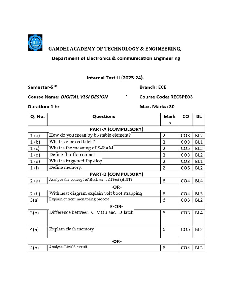 Vlsi 5th Sem ECE | PDF