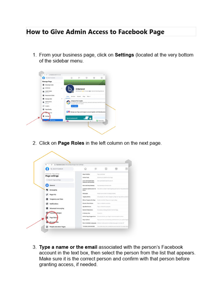 How To Give Admin Access To Facebook Page | PDF | Social Science