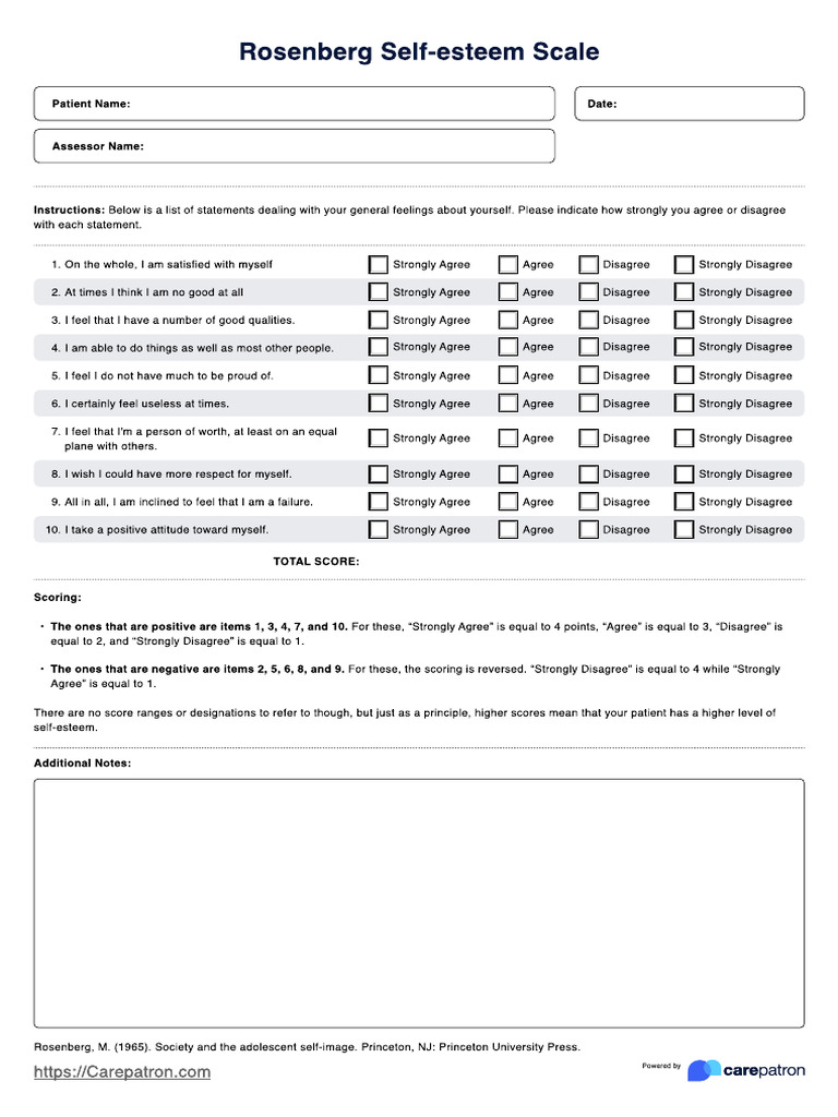 Self-Esteem Assessment Guide | PDF | Self Esteem | Behavioural Sciences