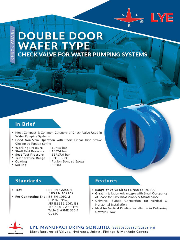 LYE Double Door Wafer Type Check Valve Ver8.9.22 | PDF