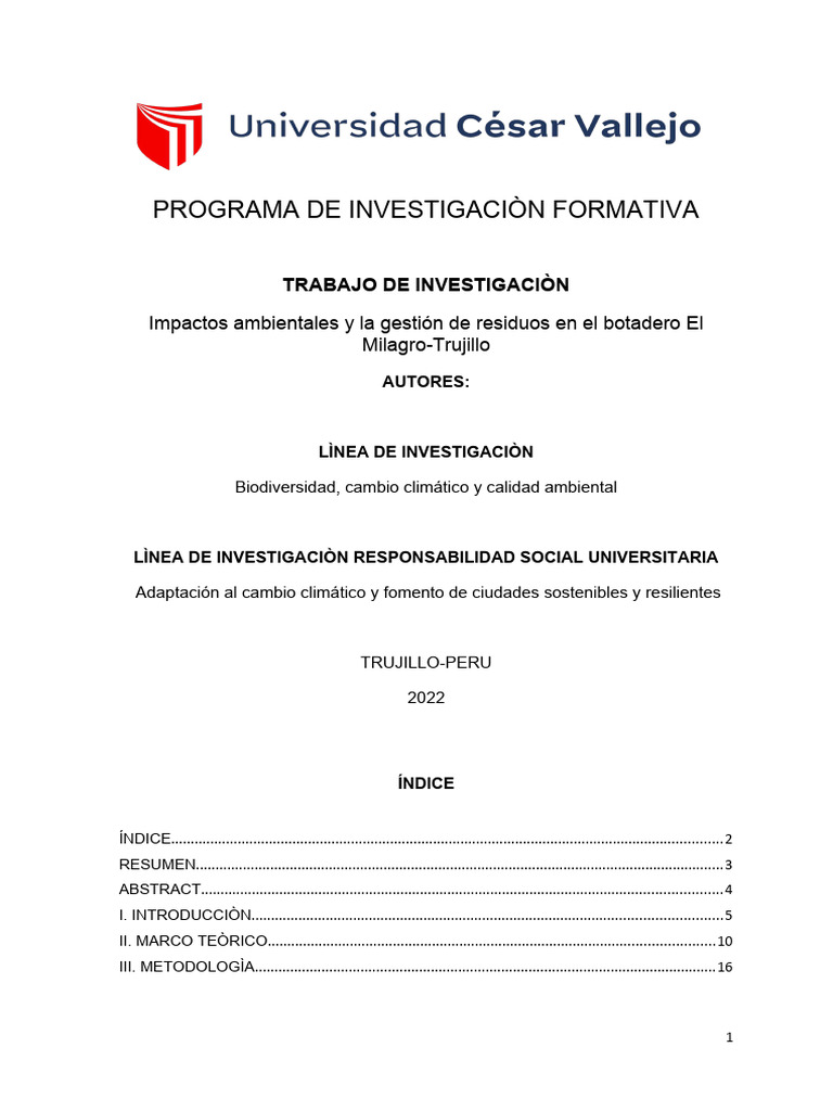 Informe Final-Orden de Exposicion | PDF | Residuos | Vertedero