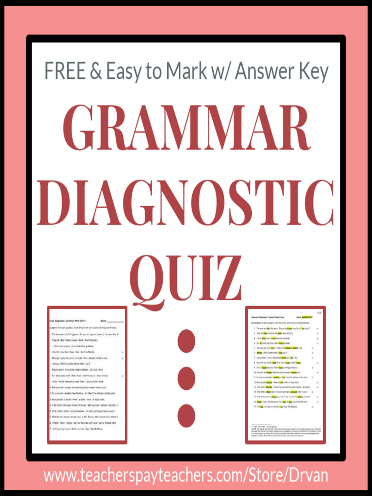 Grammar Diagnostic Quiz: Common Errors | PDF | Linguistics