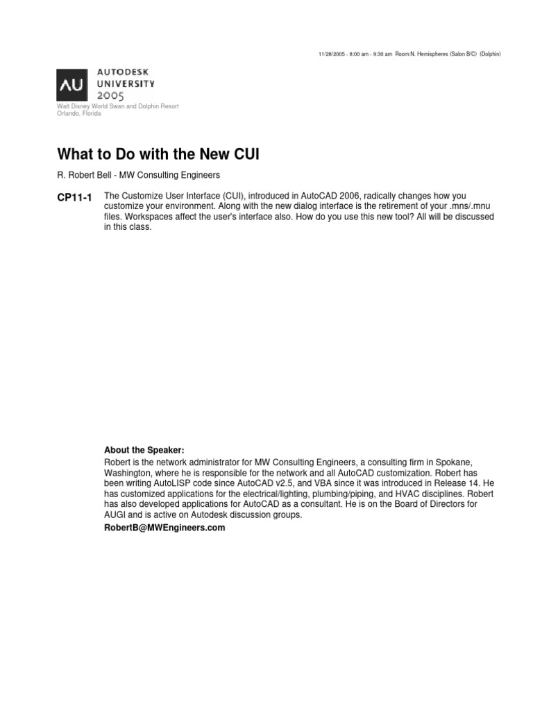 What to do with the CUI - AutoCAD 2006 | PDF | Keyboard Shortcut | Menu ...