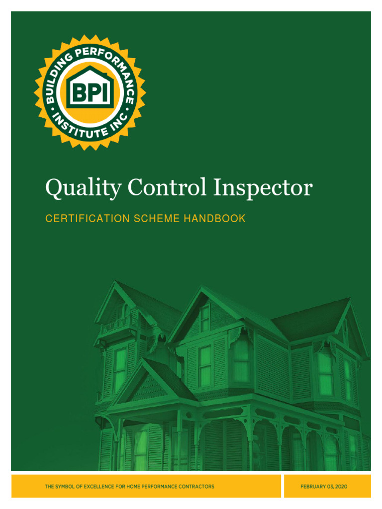 Quality Control Inspector Scheme Handbook | PDF | Occupational Safety ...