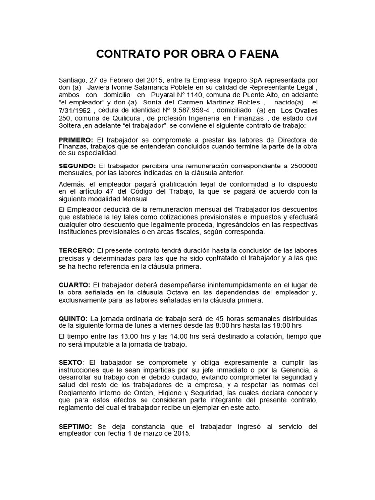 Plantilla de Contrato | PDF