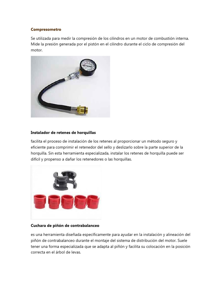 Herramientas para Taller para Brayan | PDF | Inyección de combustible | Carburador