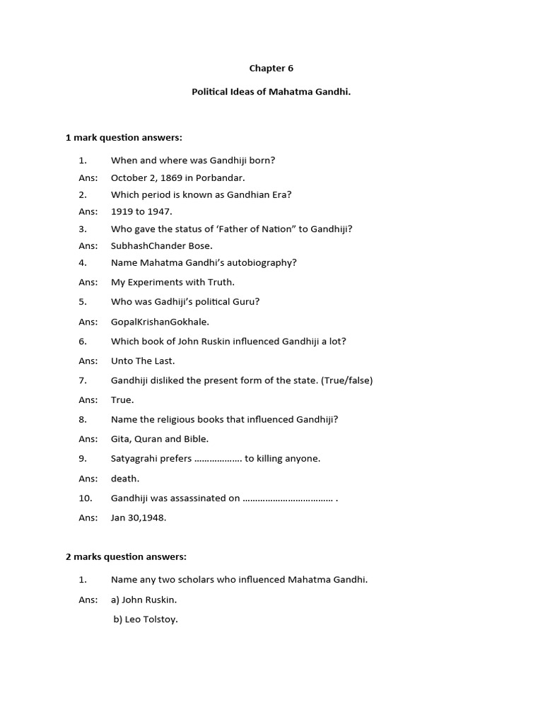 QA Gandhism | PDF | Mahatma Gandhi | Nonviolence
