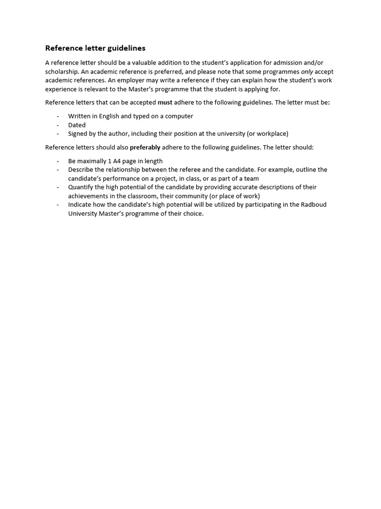 Reference Letter Guidlines 2023-2024 | PDF | Career & Growth | Business