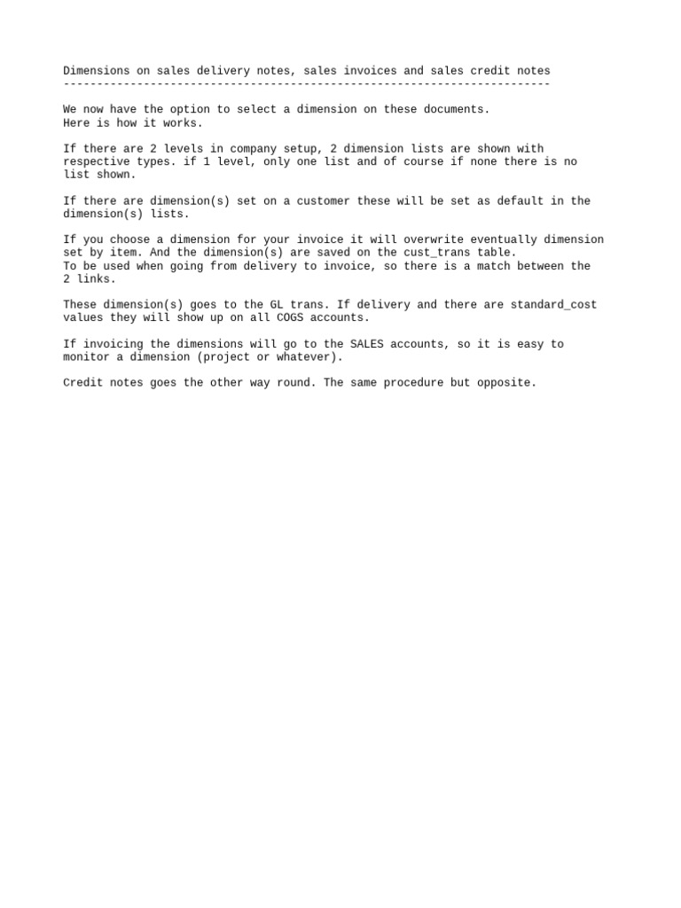 Dim On Invoice | PDF