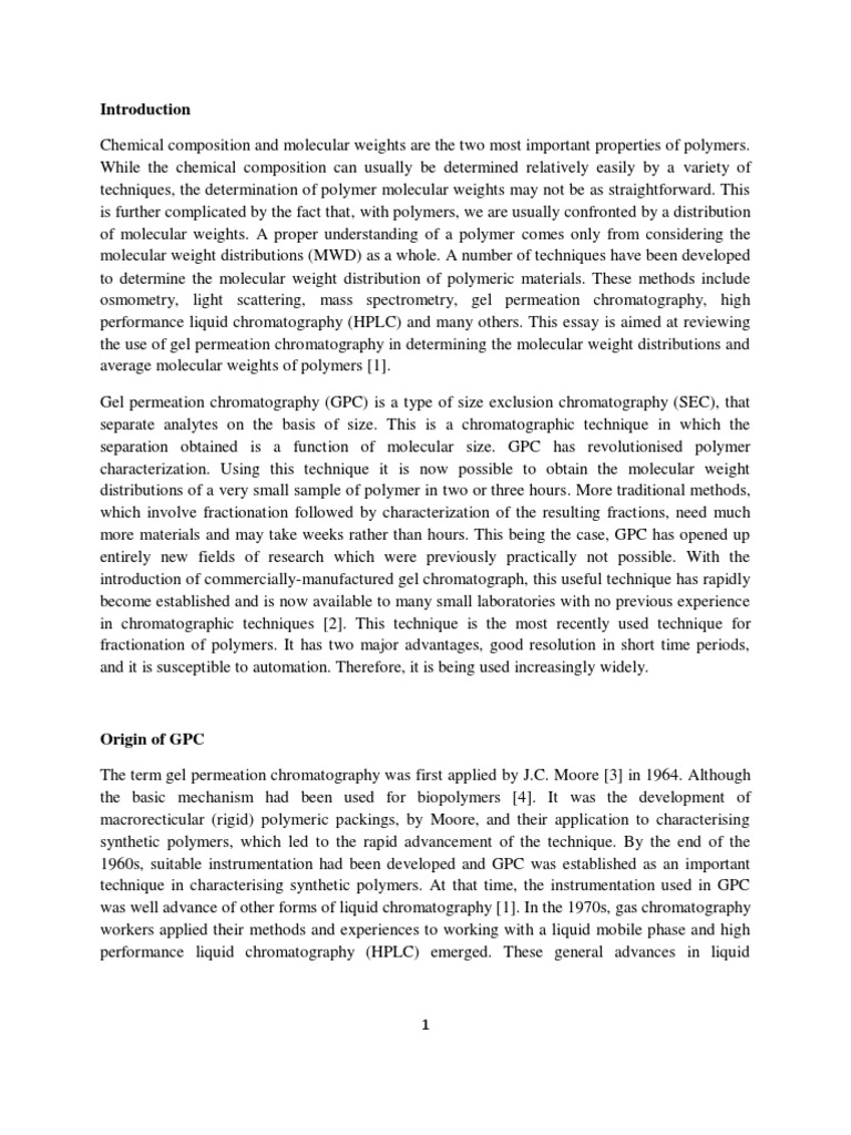 GPC | PDF | Chromatography | Polymer Chemistry