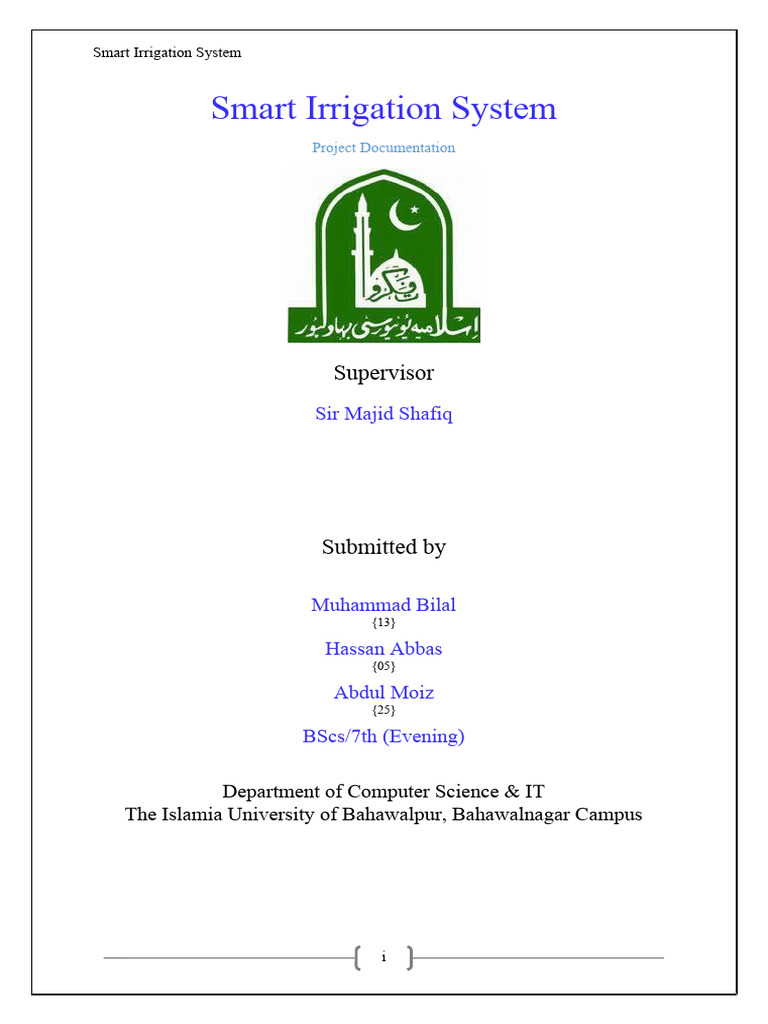 Smart Irrigation System Overview and Analysis | PDF | Internet Of ...