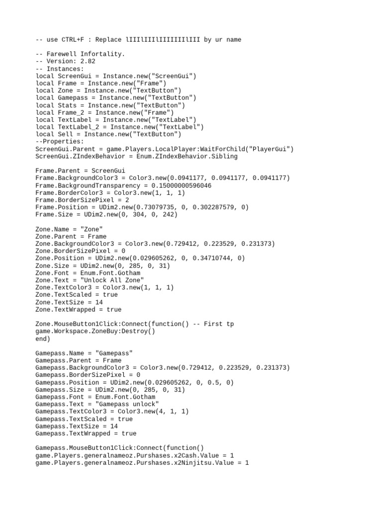 Ninja Masters Jinx GUI Script | PDF | Typefaces | Typography