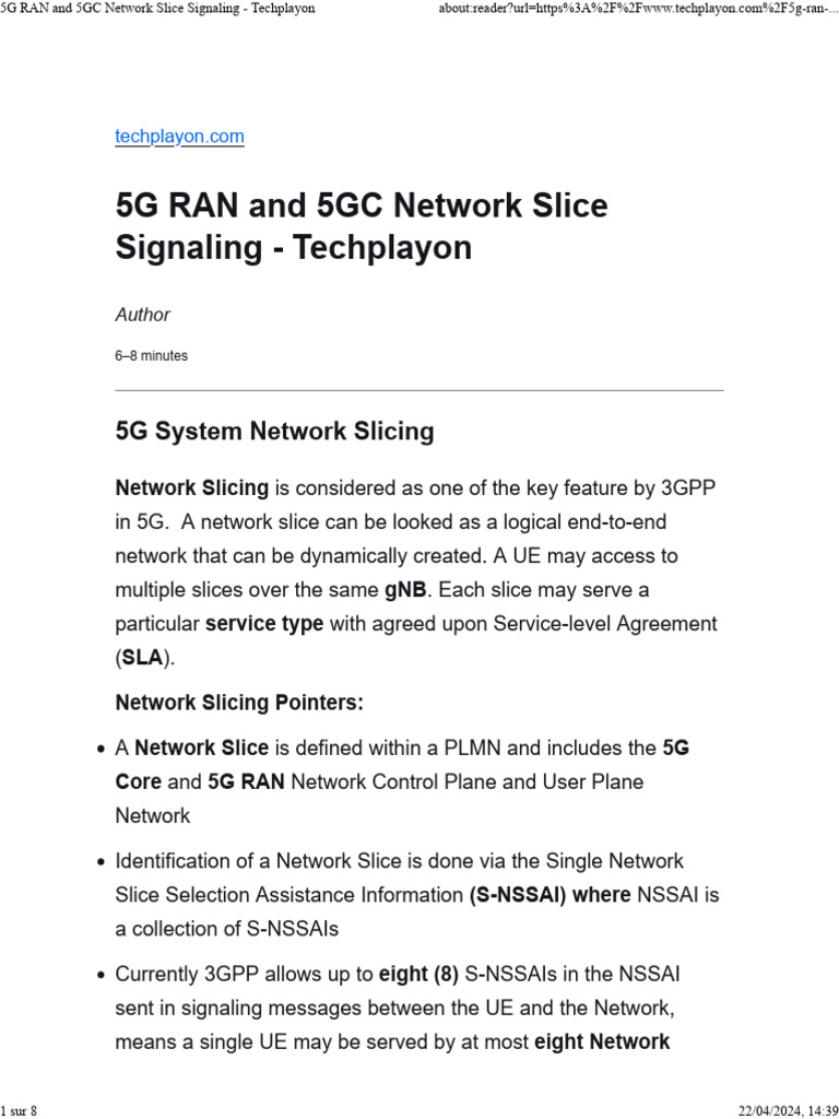 5g Ran And 5gc Network Slice Signaling Techplayon Pdf Computer Network Digital Technology