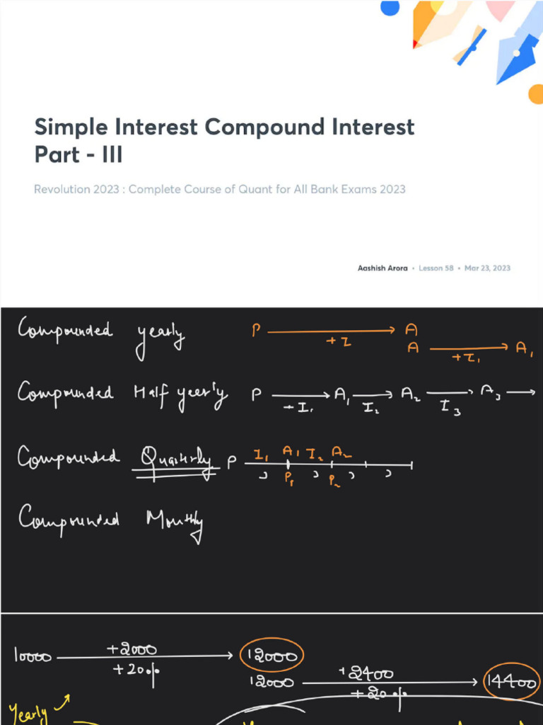 Simple Interest Compound Interest Part III With Anno | PDF