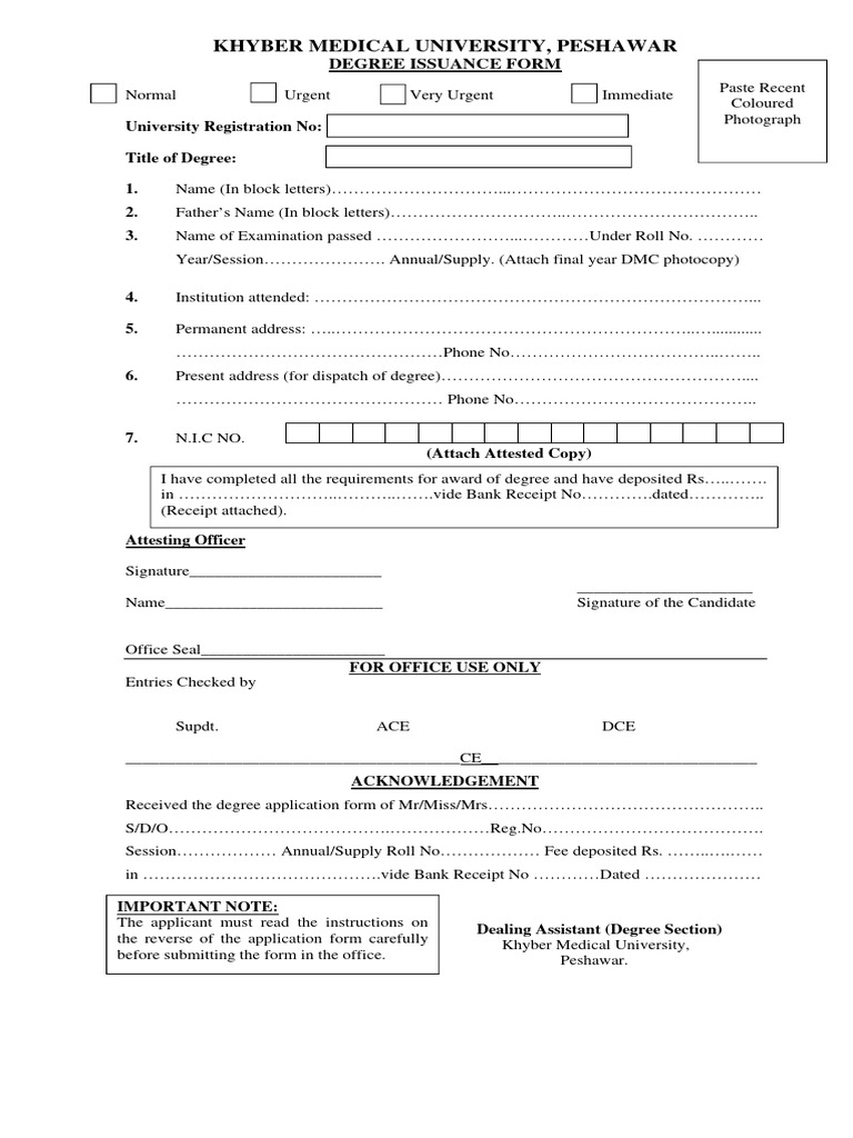 Award of Degree Form | PDF