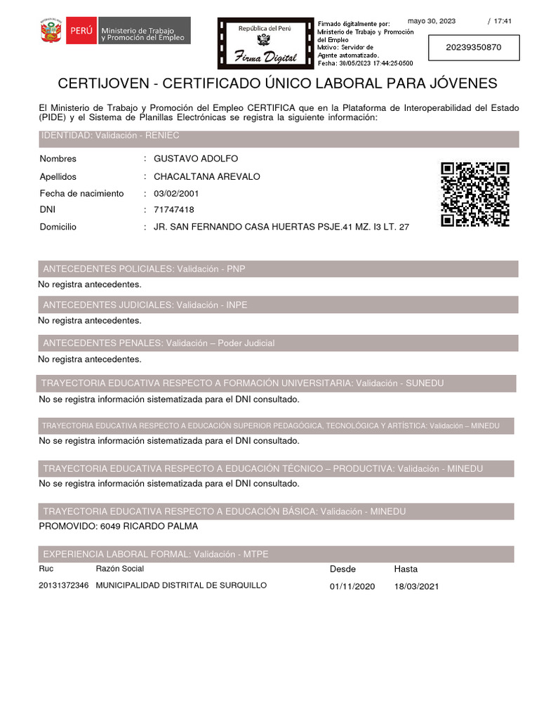 CUL Null | PDF | Documento de identidad | Ministerio (Departamento de Gobierno)