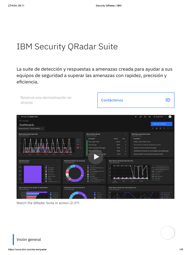 Security Qradar Ibm Pdf Computación En La Nube Inteligencia Artificial