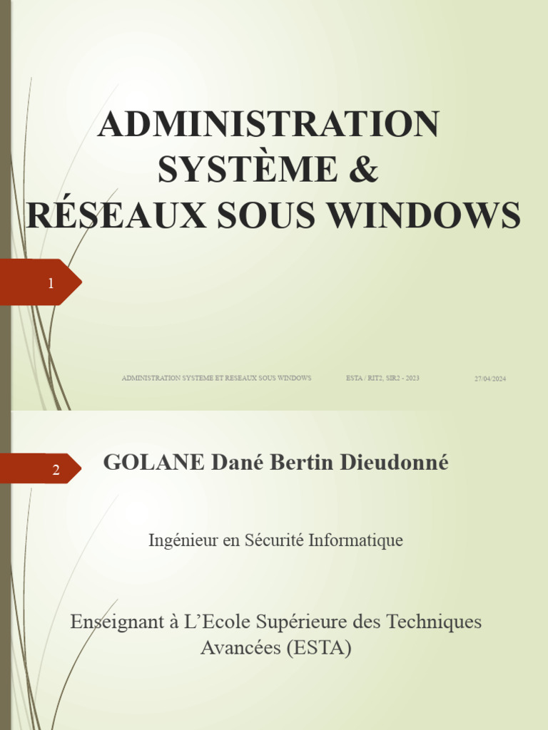 Cours Administration Réseau Et Système Sous Windows Commandes Utiles | PDF | Système de noms de ...