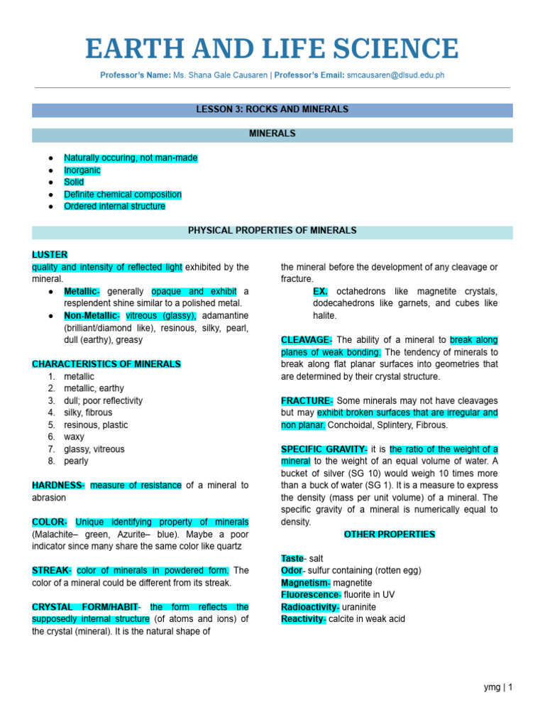 Earth Life Science - HMS12 | PDF | Dominance (Genetics) | Cell (Biology)